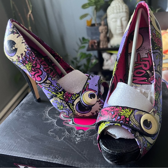 Iron Fist | Shoes | Iron Fist Oh No Platform Heels Eyeball Peeptoe ...